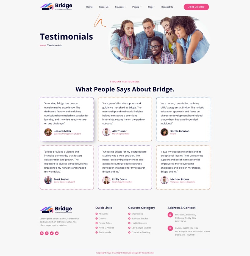 Bridge - University & School Education Elementor Template Kit by Rometheme